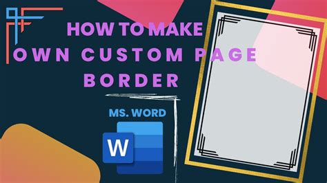 How To Make Own Custom Page Border In Ms Word Msword