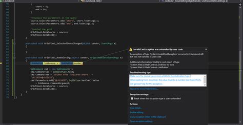 c how to get a value from a row in a gridview on dele