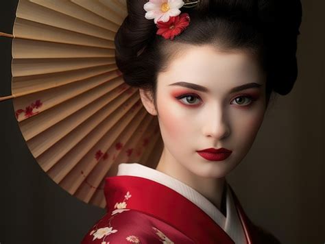 Premium Ai Image Portrait Of Beauty Japanese Geisha