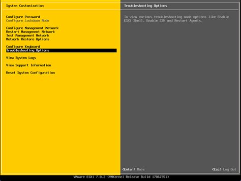 How To Enable ESXi Shell And SSH Using DCUI Direct Console User