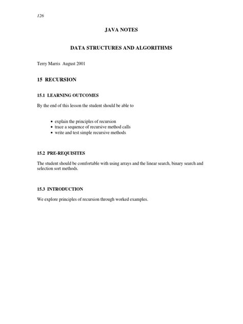 java notes 15 1 learning outcomes pdf integer computer science array data structure