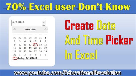 Date And Time Picker In Microsoft Excel Excel Tutorials YouTube