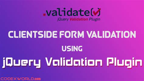 form validation using jquery validation plugin codexworld