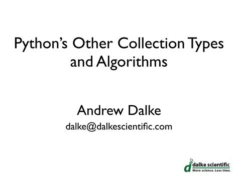 pdf python s other collection types and algorithms · python s other collection types and