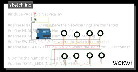 8 Neo Pixels Ring SEQ FADE ANI Wokwi ESP32 STM32 Arduino Simulator