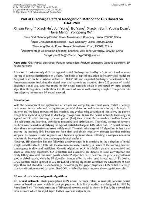 partial discharge pattern recognition method for gis based on ga bpnn scientific