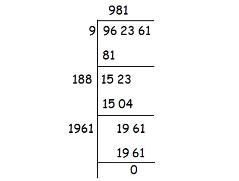 Finding Square Root By Long Division Method