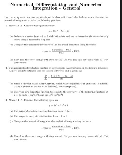 solved numerical differentiation and numerical integration