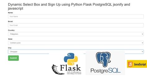 Dynamic Select Box And Sign Up Using Python Flask PostgreSQL Jsonify