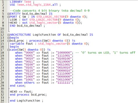 extending a 4 bit binary to decimal converter to a 10 bit 0 1024 on a de0 cv in vhdl r vhdl