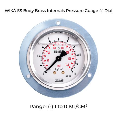 WIKA Pressure Gauge Body SS With Brass Internals Dial Size 100mm