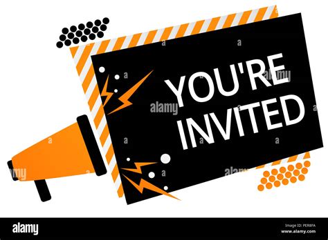 Writing Note Showing You Re Are Invited Business Photo Showcasing