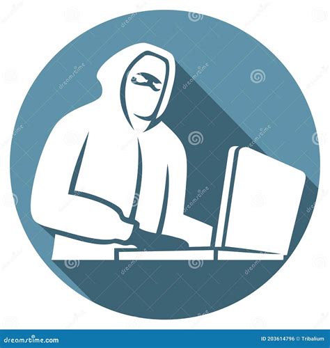 Computer Hacker Flat Icon Vector Illustration Stock Vector