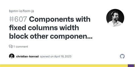 Components With Fixed Columns Width Block Other Components In The Same