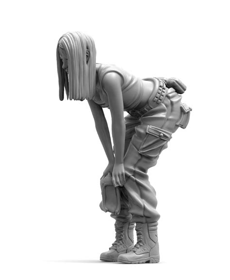 1 20 Girl S In Action Girl In Action Series Resin Model White Model