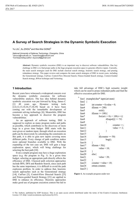 pdf a survey of search strategies in the dynamic symbolic execution