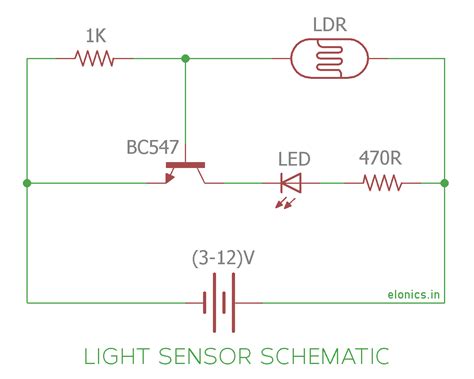 Light Sensor And Darkness Detector Circuit Using LDR And Transistor