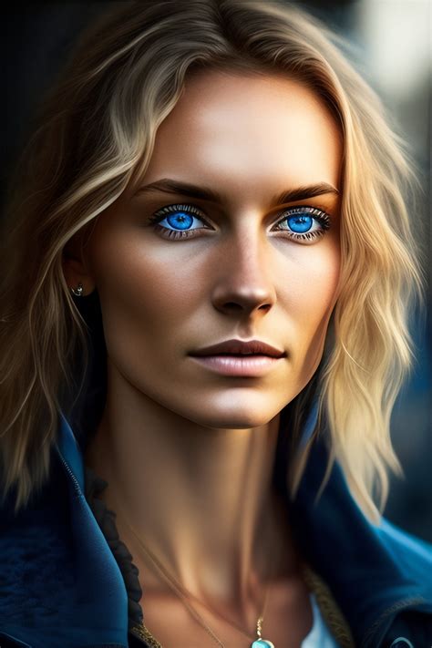 Lexica Slavic Woman 30 Years Old Women Short Blonde Hair And Blue Eyes With Grunge Hair