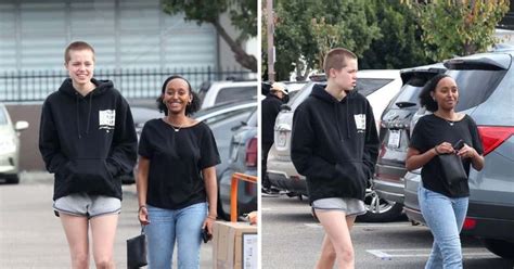 Sisters Day Out Shiloh Jolie Pitt Looks Dapper In New Buzz Cut As She Goes Shopping With
