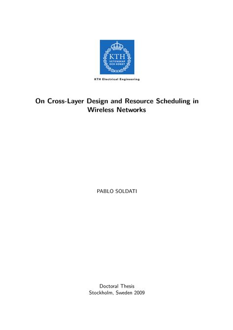 pdf on cross layer design and resource scheduling in wireless networks