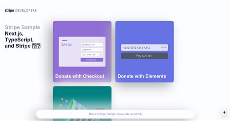 stripe samples nextjs typescript react stripe js codesandbox