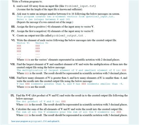Solved Write A Fortran Program To I Read A Real 1D Array Chegg