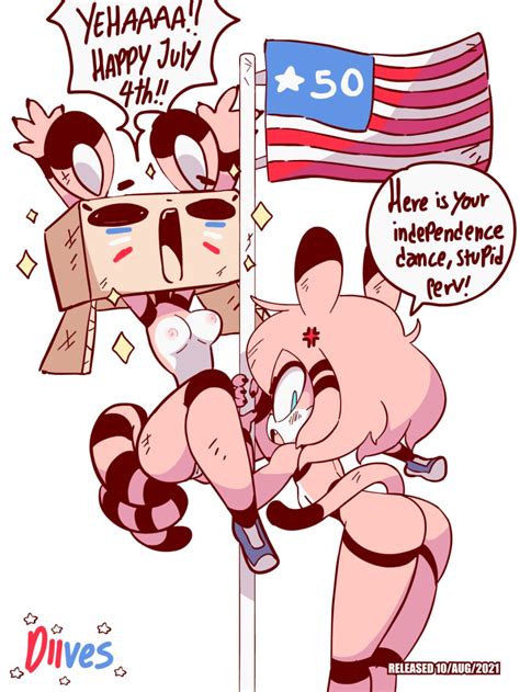 Rule 34 2girls 34 4th Of July American Flag Animated Anthro Anthro Only Ass Big Butt Blue
