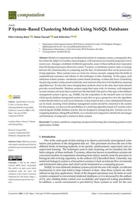pdf p system based clustering methods using nosql databases