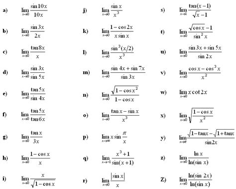 math exercises and math problems limits derivatives integrals