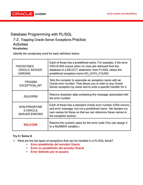 plsql 7 2 practice la mejor practica del año oracle academy database programming with pl sql
