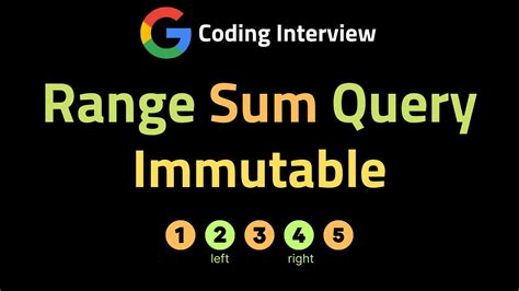 range sum query immutable leetcode 303 coding interview questions youtube