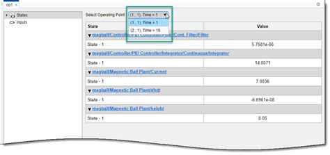 find operating points at simulation snapshots matlab and simulink