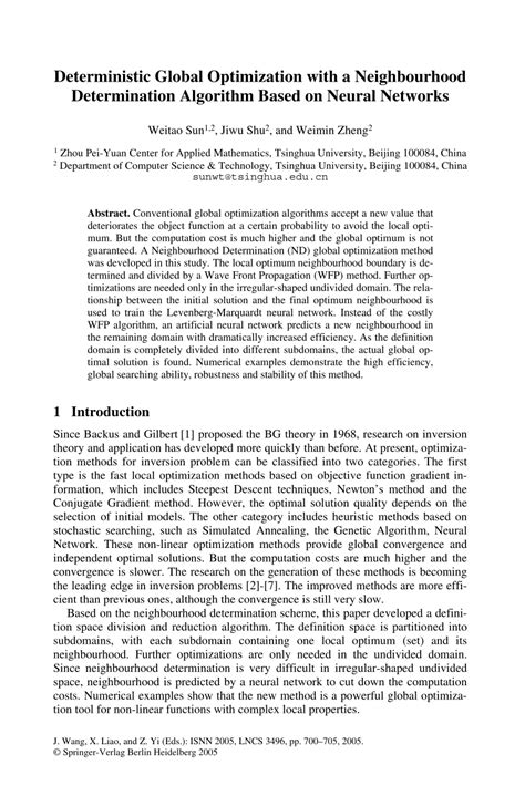 pdf deterministic global optimization with a neighbourhood determination algorithm based on