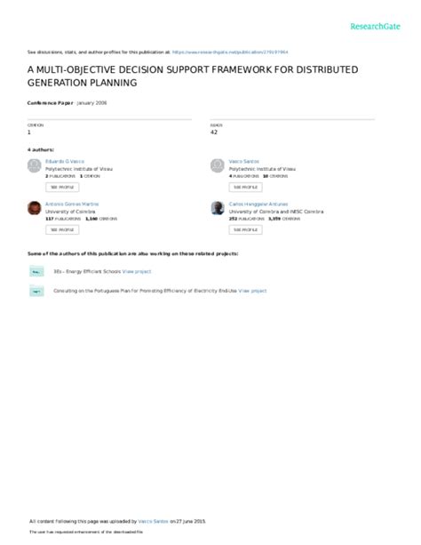 pdf a multi objective model for sizing and placement of distributed generation vasco ribeiro