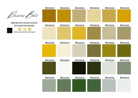 Color Palette Hex Codes Procreate Etsy Ireland
