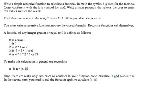 write a simple recursive function to calculate a