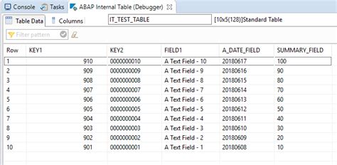 sap abap central new abap table sum