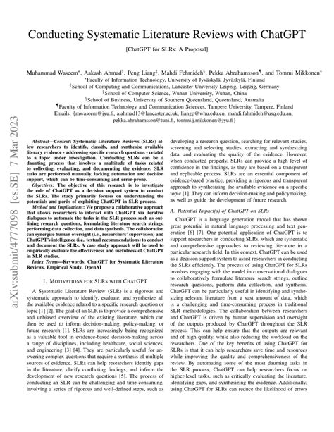 pdf conducting systematic literature reviews with chatgpt [chatgpt for slrs a proposal]