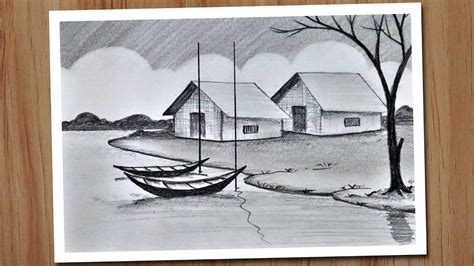 How To Draw Scenery With Pencil Step By Step
