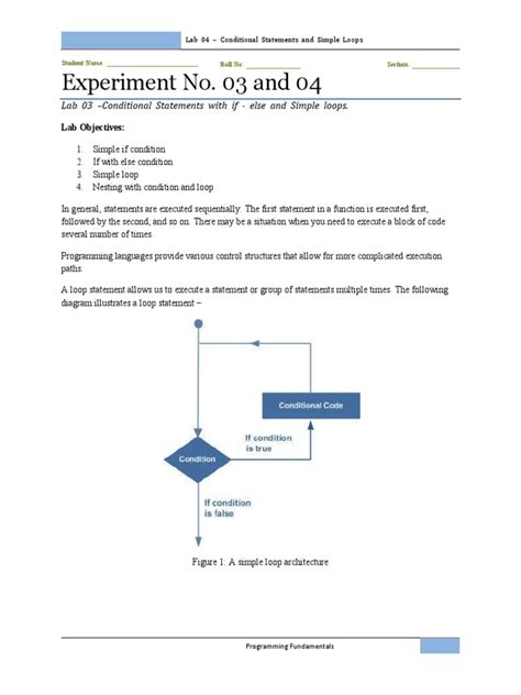 programming fundamentals lab 4 pdf control flow computer program