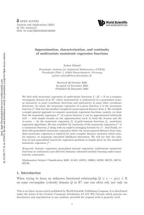 pdf approximation characterization and continuity of multivariate monotonic regression functions