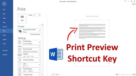 Print Preview Shortcut Key In MS Word YouTube