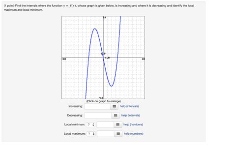solved 1 point find the intervals where the function y