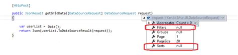 grid view with server side filtering sorting and pagi