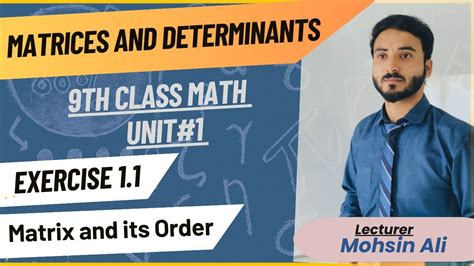 9th class math chapter 1 exercise 1 1 matrices and determinants slo based math mentoring