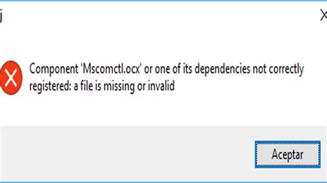 Component Mscomctl Ocx Or One Of Its Dependencies Not Correctly