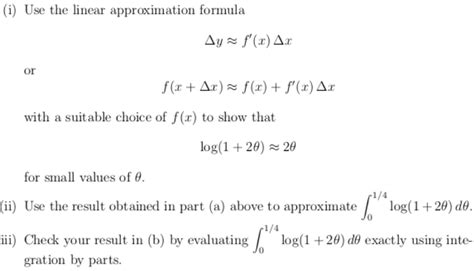 solved i use the linear approximation formula ay f 2