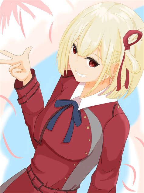 Wallpaper Anime Girls Lycoris Recoil Nishikigi Chisato Short Hair Blonde Solo Artwork
