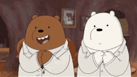 We Bare Bears Grizzly And Panda Clapping 