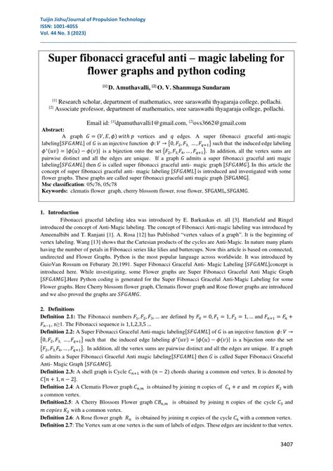 pdf super fibonacci graceful anti magic labeling for flower graphs and python coding